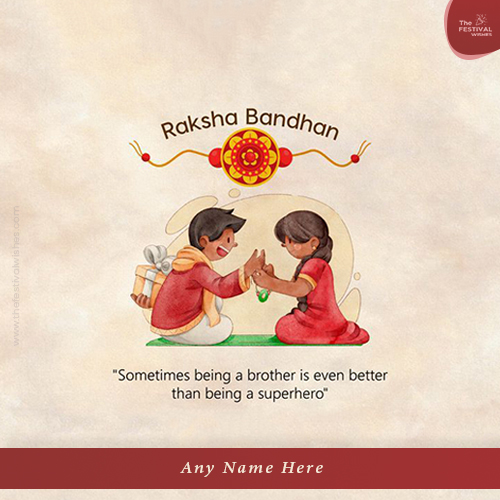 Create Your Name On Raksha Bandhan 2025 Greeting Card