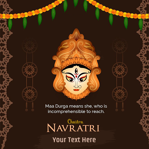 Maa Durga Chaitra Navratri 2025 Wishes Greetings Cards With Name