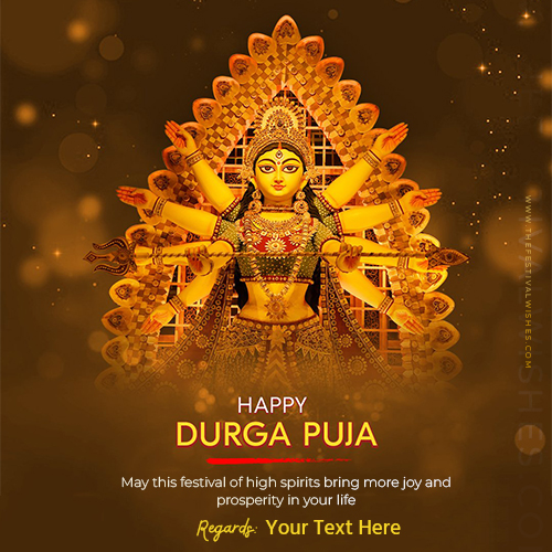 Write Name On Happy Durga Puja 2026 Pics
