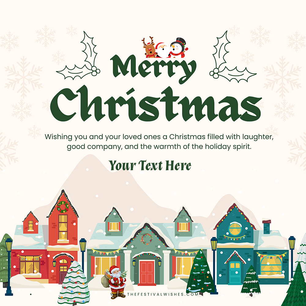 Digital Merry Christmas 2026 Card With Custom Name Insert Online