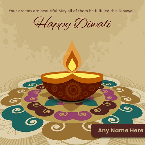 Happy Deepawali/Diwali Diya With Name And Picture