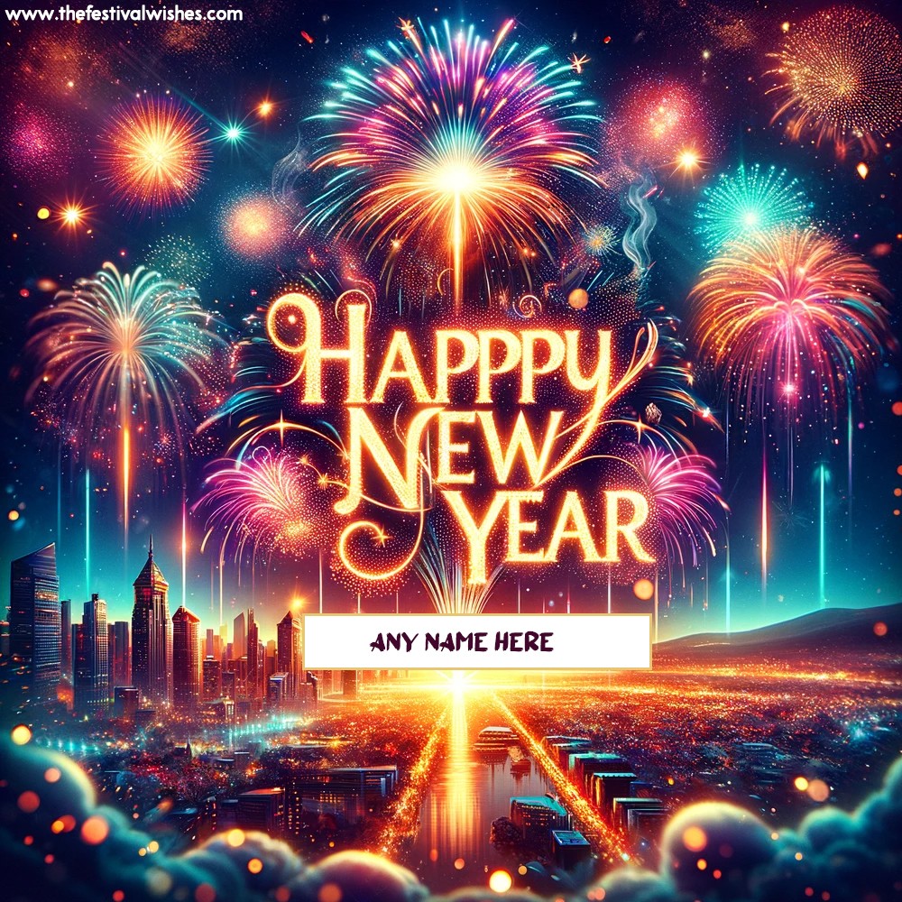 Happy New Year 2022 Greeting Card With Name And Photo Edit